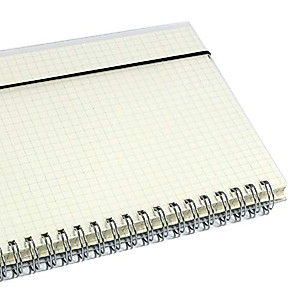 Yansanido Spiral Notebook, 4 Pcs 10.1 Inch x 7.6 Inch B5 Thick Plastic Translucent Frosting Hardcover Graph Paper 80 Sheets -160 Pages Journals for Study and Notes (B5 7.3"X 10"-Grid 4pcs)