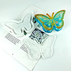 Butterfly Storage Box Molds Butterfly Silicone Molds with Lid for Epoxy Resin Casting Resin Mold for DIY Jewelry Storage Box Candy Container Makeup Storage Box