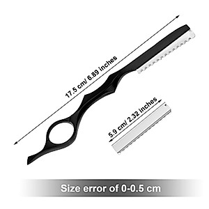 12 Pieces Hair Styling Thinning Razor Set, 2 Pieces Hair Styling Razor Hair Cutting Texturizing Razors and 10 Pieces Replacement Spare Blades with Comb Blades for Christmas Valentine's Day Giving