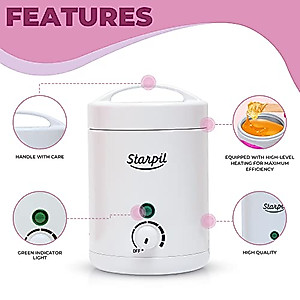 Starpil Wax Machine - Mini Wax Warmer for Hair Removal 4oz / 125g – Best for Hard Wax Beads – Use for Hair Removal – Adjustable Temperature Wax Pot for Facial Hair