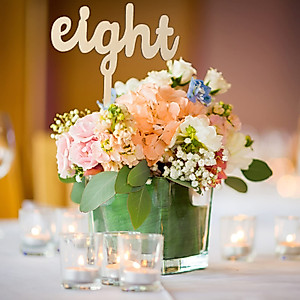 Tinksky 12pcs One-Twelve Wooden Table Numbers on Sticks for Wedding Party Decoration