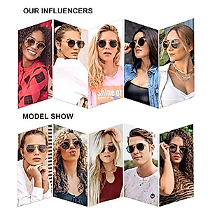 SOJOS Retro Round Double Bridge Polarized Sunglasses for Women Men Vintage Circle UV400 Sunnies SJ1104, Grey/Grey