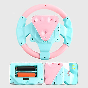 Menolana Portable Steering Wheel Wheel Toy Simulation Steering Wheel for Outdoor Garden, Pink