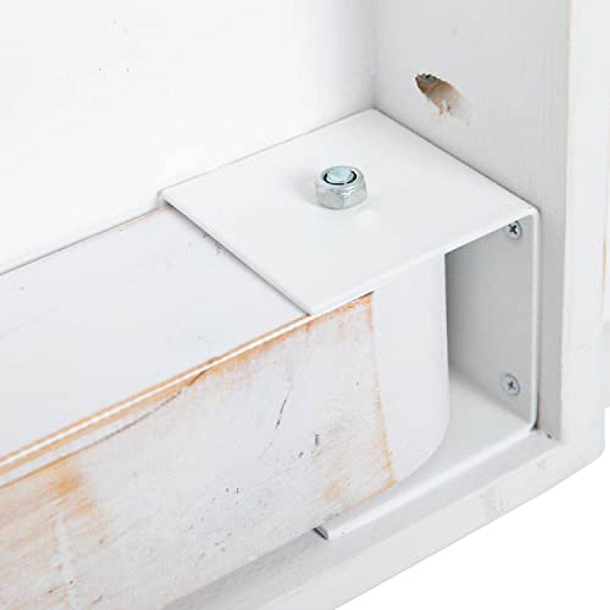 Flash Furniture HERCULES Series 8' x 40" Antique Rustic White Folding Farm Table and Two Bench Set