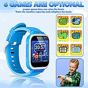Kids Smart Watch with 90°Rotatable Camera Smartwatch Touch Screen Kids Watch Music Pedometer Flashlight Games Digital Wrist Watch for Boys