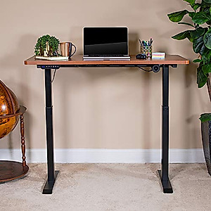 Flash Furniture Tanner Electric Height Adjustable Standing Desk - Table Top 48" Wide - 24" Deep (Mahogany)
