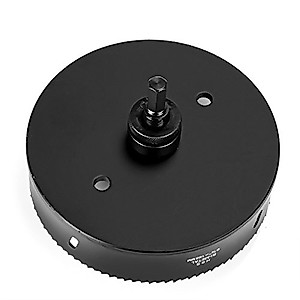 6-5/8 Inch Hole Saw with Heavy Duty Arbor, HSS Bi-Metal Holesaw Drill Bits for Can Light, 6.5In Hole Cutter for Drilling Holes in Wood, Plastic, Drywall, Thin Metal, 168MM Recessed Hole Saw(Black)