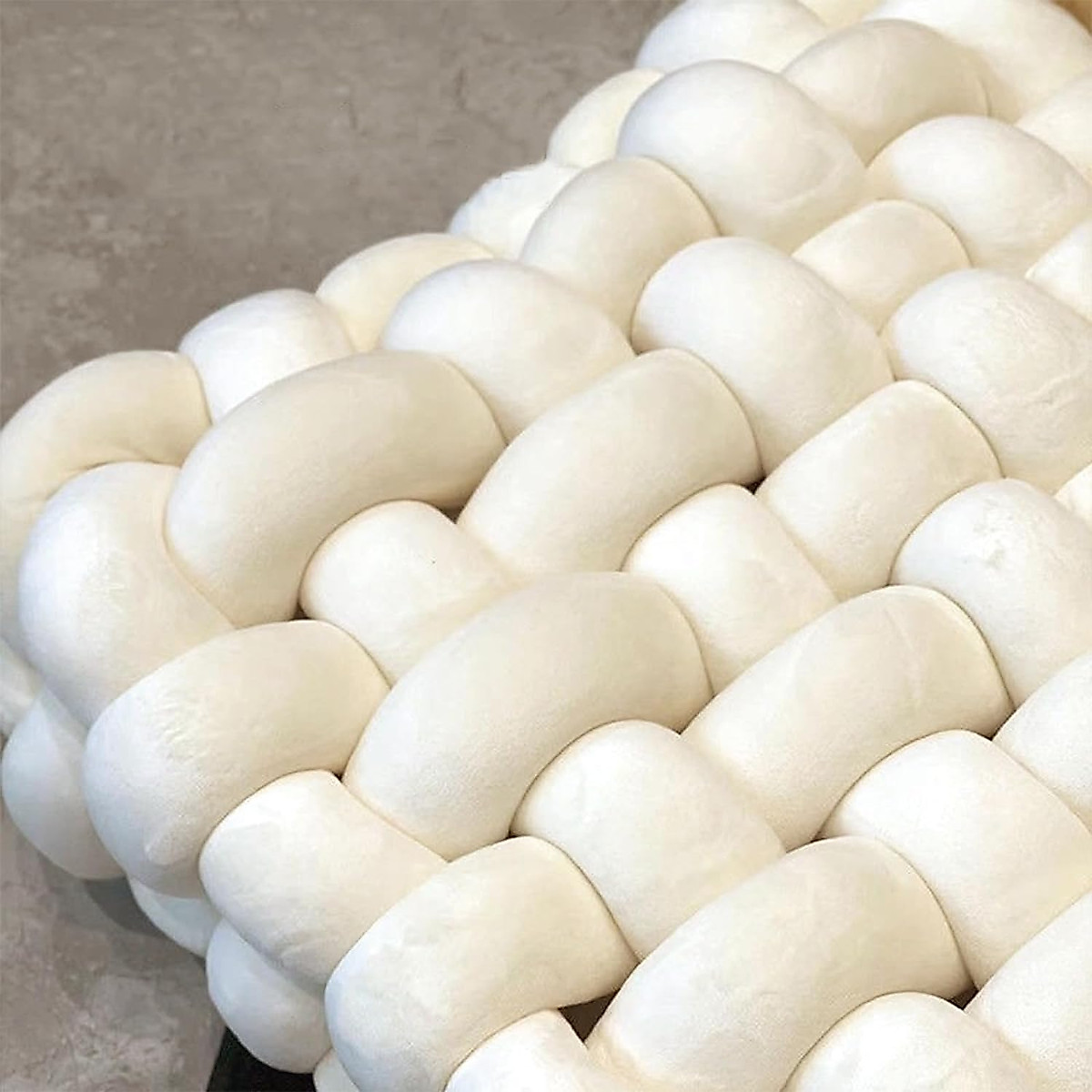 Velvet Chunky Yarn Bulky Giant Arm Knitting Yarn, Super Soft Tubular Weight Jumbo Y arn,DIY Crochet Hand Knitting Thick Yar n for Blanket,Pet Bed, Rugs Pillow,Handbag(2.2lb-White)