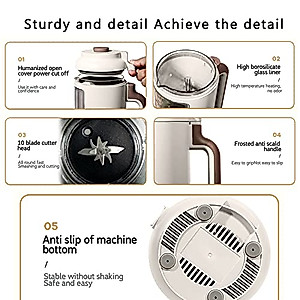 Mini Soybean Milk Maker, 1000ml Juicer Maker, Free Filtering, Self Cleaning For Household 1-4 Person,Portable Soy Milk Machine