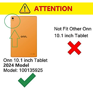 Onn. 10.1" Tablet Powered Case (2024 Model), PU Leather Protective Case [Family Case for Kids] with Multi-Angle Stand Folio Cover Case for ONN 10.1 inch Tablet (Black)