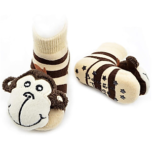 Monkey Boy Boogie Toes Rattle Sock, 1-Pair (1-2Y)