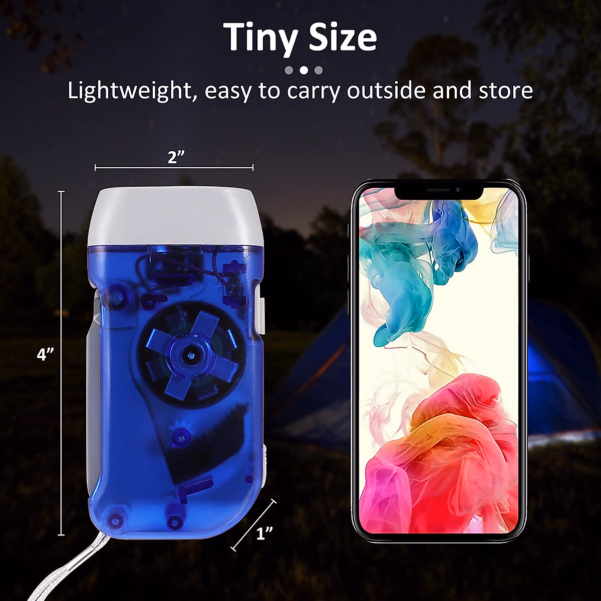 BFVV Hand Crank Emergency Flashlight, Squeeze Wind-up Flashlight for Kids and Adults Camping Outdoor Sports Battery Free Flashlight