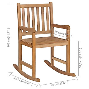 WEHUOSIF Rocking Chair,Patio Rocker,Camping Rocker,Wooden Rocking Chair,Pool Rocker,High Back Rocking,Balcony Rocking Chair,for Garden, Lawn, Backyard,Indoors, Patio,Solid Teak Wood