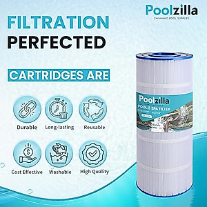 Poolzilla 2 Pack Replacement for Pool Filter PA120, CX1200RE, C1200, Unicel C-8412, Filbur FC-1293, Waterway Clearwater II, Pro Clean 125, 817-0125N, Aladdin 22002, 120 sq.ft Filter Cartridge