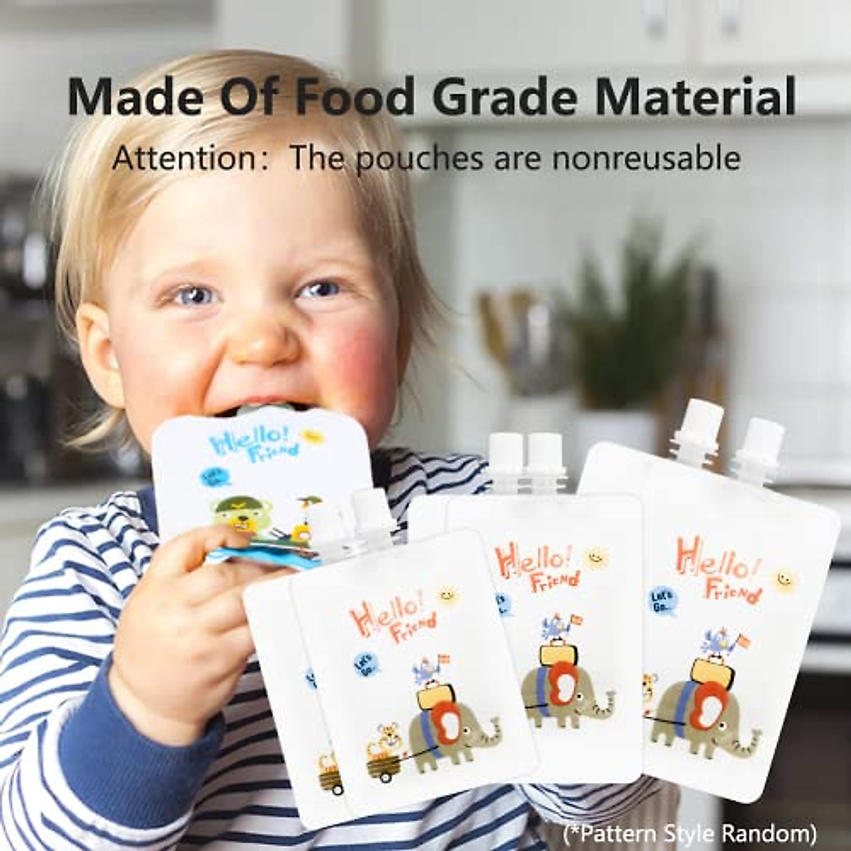 Haosie Baby Food Pouch Filler Set, Fruit Puree Pouch Filling Station, Squeeze Station Baby Food Pouch Maker, Safe and Portable, for Babies and Toddlers, 6 Pouches (nonreusable) for Free (Green)