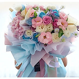 XIYUAN 20 Sheets Pure Color Flower Wrapping Paper,Florist Bouquet Supplies Waterproof Flower Paper Gift Packaging Floral Paper Florist Paper DIY Packaging Paper 22.8 x 22.8 inch(Sapphire Blue