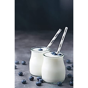 Kingseal FSC Certified Paper Cocktail Straws, Unwrapped, 6mm x 5.75 Inches, Silver Stripe, Biodegradable, Earth Friendly, Bulk Pack - 1 Box of 500 Straws