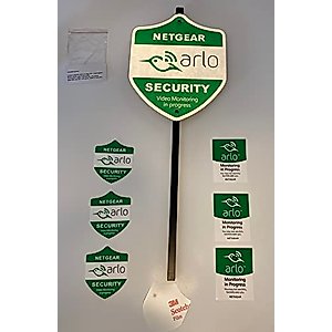 Arlo Yard Security Sign, 8 yr Weatherproof Reflective Aluminum Construction, 6 Window/Door Stickers by 3M Included