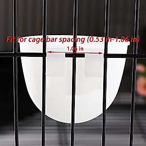 6 Pcs Mini Bird Food Bowl Feeder, Parrot Convenient Hanging Container, Plastic Pigeon Bird Cage Dish (White)