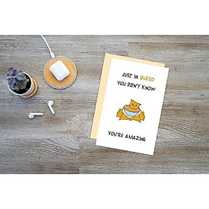 Ure Tenk Lovely Pun Friend Encouragement Card, Funny Friendship Praise Card, Cute Queso Inspired Card, Card for Cheesy And Chips Lover
