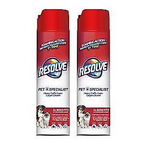 Resolve Pet Specialist Heavy Traffic Foam, Carpet Cleaner, 2 packs of 22oz