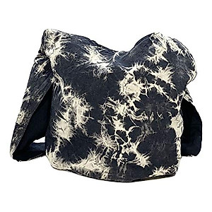 Original Collections Black and White Tie Dye Crossbody Shoulder Bag Large