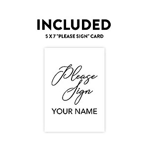 Andaz Press Custom Large Wedding Canvas Guestbook Alternative, 16 x 20 Inches, Rustic Wood Monogram, Horizontal Personalized Sign Our Canvas, Welcome Sign for Fall, Rustic, Woodland Theme