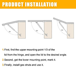 2 Pcs Gas Struts 17 Inch 120 lbs Prop Shock Lift Struts Springs Rod for RV Camper Bed Truck Cap Camper Shell Boat Hatch Door Murphy Bed Heavy Toolbox Duty Box Lid