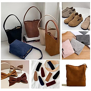 Black Soft Faux Suede Fabric 30x135cm Synthetic Faux Leather Frosted Leatherette for Handbags Wallets Sewing Crafts