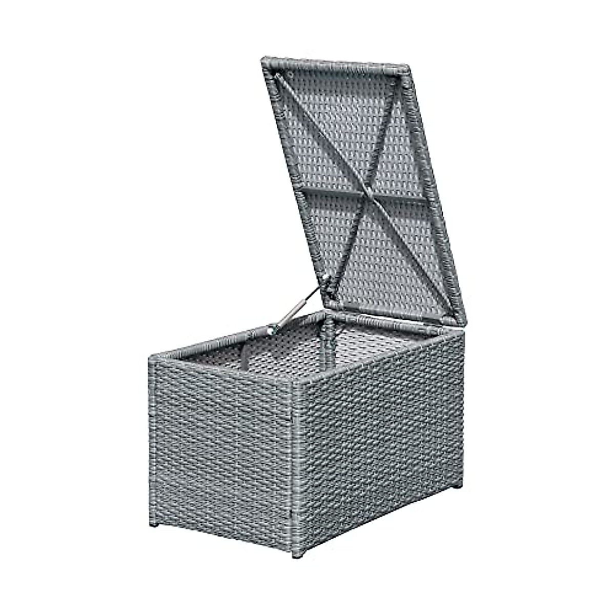 DHPM 10-Piece Half-Moon Sectional Patio Furniture Set Curved Outdoor Sofa with Tempered Glass Round Coffee Table, Light Gray