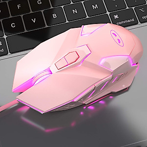MageGee G10 Gaming Mouse Wired, 7 Colors Breathing LED Backlit Gaming Mouse, 6 Adjustable Speeds, Ergonomic Optical Computer Mouse with 7 Buttons for Windows PC Gamers