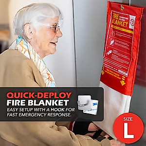 72 HRS Fiberglass Fire Blanket - Fire Blanket for Home, Kitchen Fire Blanket | Fire Extinguishers Home | Essential Fire Safety Tool, Emergency Fire Blanket | (1PC, 47"x47")