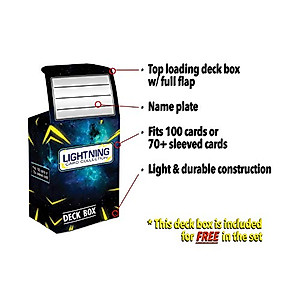 Lightning Card Collection Premium Bundle :100+ Cards inculdes 20 foil Cards | 4 Legendary Ultra Rare V, GX, or EX | LCC Box That is Compatible with Pokemon Cards