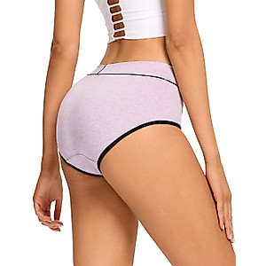 POKARLA Women's Cotton Stretch Underwear Ladies Mid Rise Briefs Panties 5-Pack Size XS