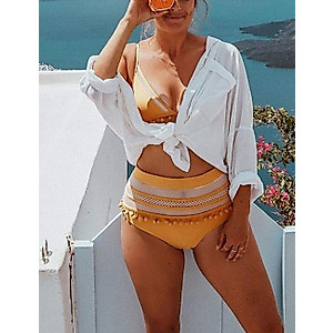 Bsubseach Long Sleeve Beach Shirt Blouses Women Turn Down Collar Bikini Bathing Suit Cover Ups Swimwear White