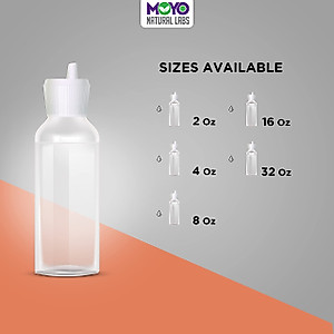 MoYo Natural Labs 4 oz Squirt Bottles, Squeezable Empty Travel Containers, BPA Free HDPE Plastic for Essential Oils and Liquids, Toiletry/Cosmetic Bottles (Neck 20-410) (Pack of 12, White HDPE)