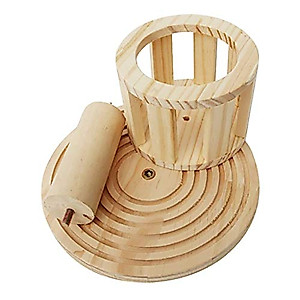 Rabbit Hay Manger Rack Multifunctional Wooden Food Feeder with Grinding Claw for Bunny Rabbits Chinchilla Guinea Pigs Small Animals (Hay Manger-B)