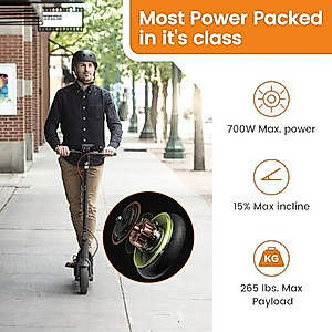 NAVEE Electric Scooter V40, 20 MPH Speed &25 Miles Range, 10" Pneumatic Tires, 700W Max Power, E-ABS and Rear Disk Brake, IP55 Waterproof, Foldable Electric Scooter for Adults, Teenager