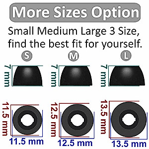 Memory Form Galaxy Buds 2 Pro Ear Tips, S/M/L 3 Size Replacement Reduce Noise Anti-Slip Fit in Case Premium Earbuds Gel Compatible with Beats Studio Buds/Galaxy Buds Pro/Galaxy Buds 2 Pro - Black