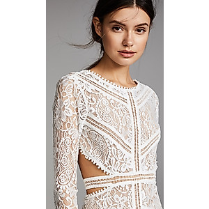 For Love & Lemons Women's Emerie Cutout Dress, White, XS