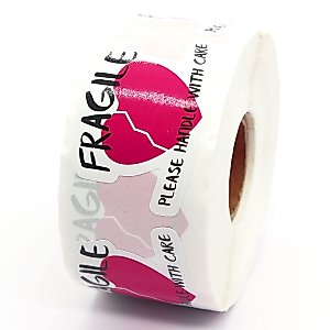 Fragile Please Handle with Care Stickers,Thank You Stickers,Handmade Stickers,Small Shop Stickers,Envelopes Stickers for Small Business, Online Retailers,Handmade Goods,500 Labels Per Roll