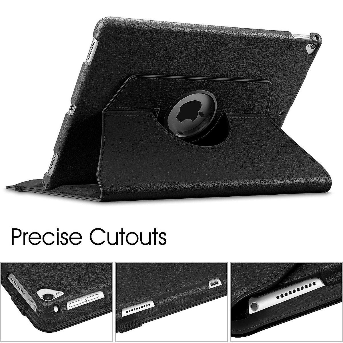 Fintie Rotating Case - 2017/2015 iPad Pro 12.9 inch (Old Model) 1st & 2nd Gen Case, 360 Degree Swiveling Stand Protective Back Cover, Supports Auto Wake/Sleep, Black