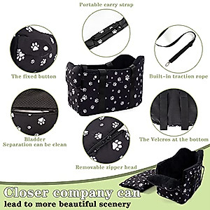 Cullaby Small Dog Car Seat Center Console for Small Dogs Under 15 lbs, Dog Booster Car Seat, Safe and Comfortable Pet Car Seat Puppy (Black)