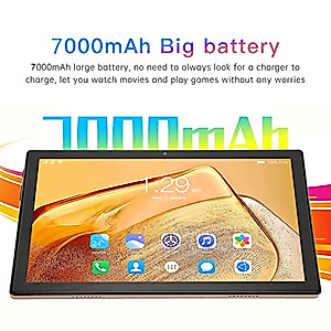 RTLR 4G Tablet, Dual SIM 8 Core 6GB 256GB 5GWIFI Tablet Office Dual Speaker (US Plug)