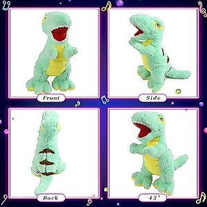Glow Guards Light up T-Rex Dinosaur Stuffed Animal,Soft Dinosaur Plush Toy with LED Night Lights Glow in The Dark,Birthday Children's Day Gifts for Toddler Kids,14''