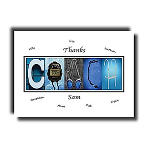 Thank you Swim Coaches Gift, Swim Team Gifts, Players can SIGN the white area of the 8x10 OR 11x14 photo print
