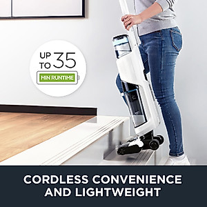 Eureka NEW500 Cordless Wet Dry Vacuum Mop for Multi-Surface Lightweight Hardwood Floors Cleaner with Self-Cleaning System, Voice prompts and Smart Dirt Detecting, XL Water Tank, Black & White