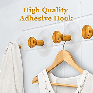 6 Pack Coat Hooks for Hanging, Adhesive Wall Hooks Heavy Duty Stainless Steel Hooks Robe Rack Waterproof Sticky Hanger for Towels Clothes Key Bag