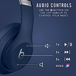 Beat Studio3 Wireless Noise Cancelling Over-Ear Headphones - W1 Headphone Chip, Class 1 Bluetooth, Active Noise Cancelling, 22 Hours of Listening Time (Blue)