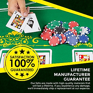 Tabletop Casino Felt Layout for Texas Holdem Poker and Blackjack - Premium Professional Grade Blackjack and Poker Mat for, Theme Party, Poker Night, Fundraisers & Gatherings